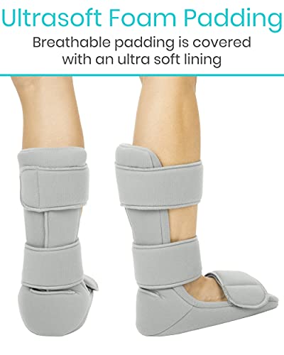 Vive Plantar Fasciitis Night Splint Plus Trigger Point Spike Ball - Soft Leg Brace Support, Orthopedic Sleeping Immobilizer Stretch Boot (Small: Men's: Up to 5, Women's: Up to 6.5)
