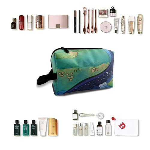 Hanging Travel Toiletry Bag,Ancient Wild Sea Creature Plesiosaurus in Its Underwater Habitat,Cosmetic Make up Organizer Hygiene Bag and Shower Organizer Waterproof