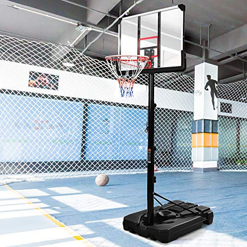 HomSof Portable Basketball Hoop Basketball System 6.6-10ft Height Adjustment for Youth Adults LED Basketball Hoop Lights,Colorful Lights,Waterproof,Super Bright,6.6Ft-10Ft