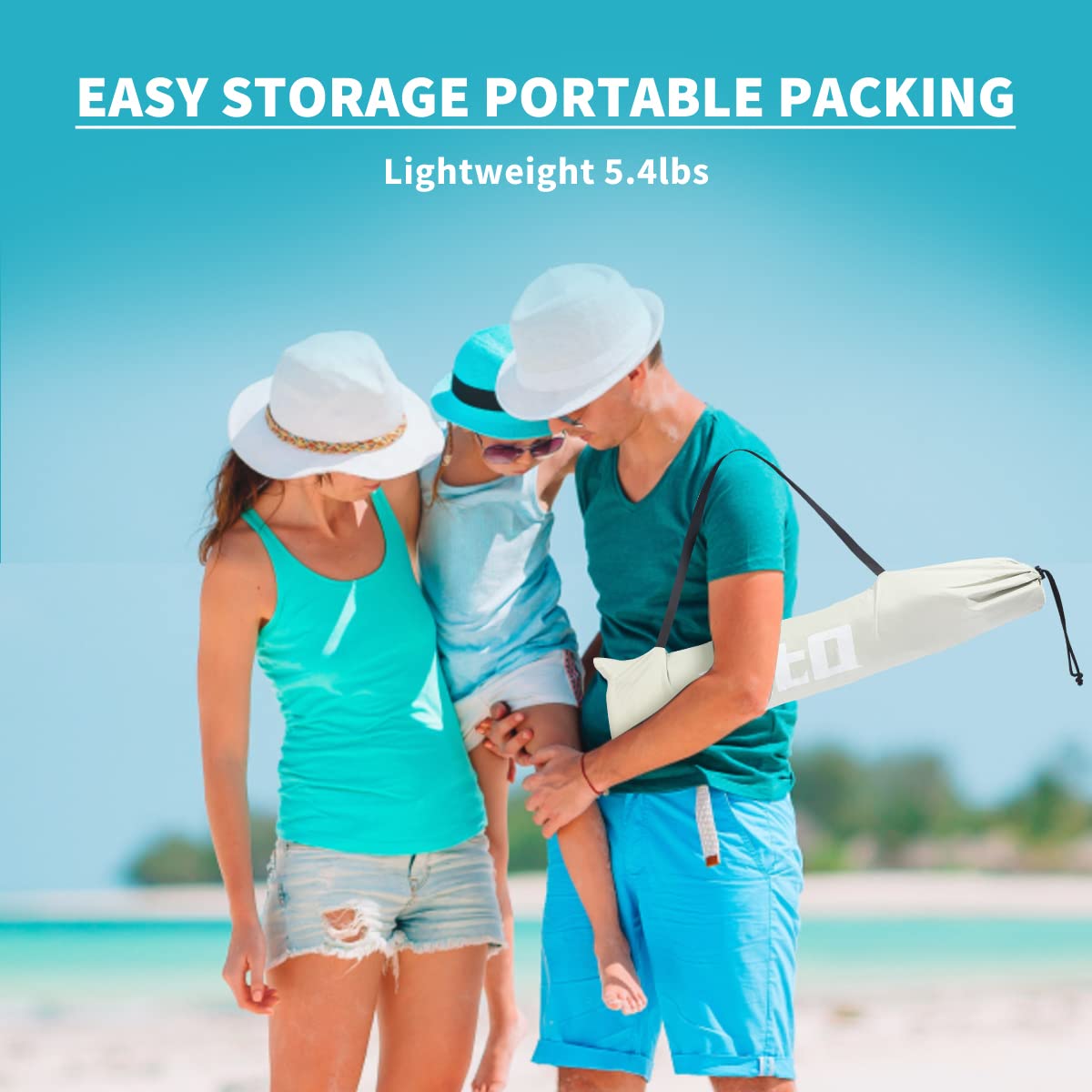 HITOSPORT Hitosport Beach Tent, Sun Shelter, Pop Up Shade, Easy Setup XL Sun Tent for 4 Person, Outdoors, Windproof, UPF 50+, Tent Stakes, G