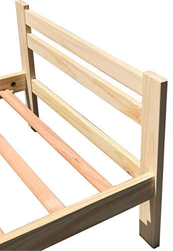 Twin Trundle Bed Wooden Bed Solid Pine Wood with Slats Support Unfinished Single Wooden Bed Frame Suitable for Bedroom and Wheeled Trundle Bed