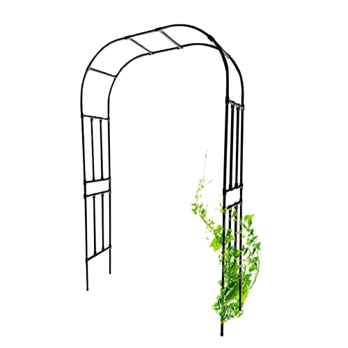 Metal Garden Arch Trellis Frame Roses Vines Plants Climbing Archway Rose Arch for Outdoor Garden Wedding W120cm-320cm (High : 2.4m, Size : 3m/9.8ft)