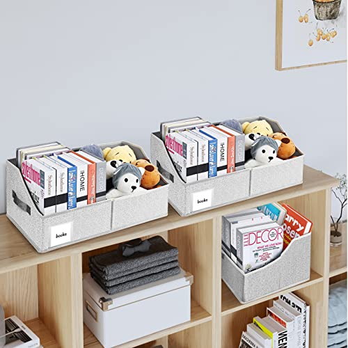 homsorout Storage Bins, 3 Pack Fabric Bins baskets for Closet Organization, Cube Storage Organizer Bins for Clothes, Toys, Books, Office Supplies, Grey