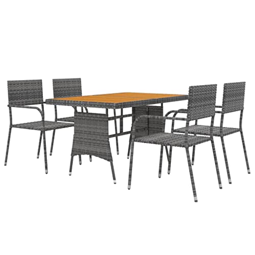 WFAUIBR Dining Set 5 Piece Patio ,Full Set of Family Gathering Tables,Lounge Set ,for Balcony, Lawn, Garden, or Poolside, This Set is Outdoor Spaces.Gray/B,5 Piece 51.2"