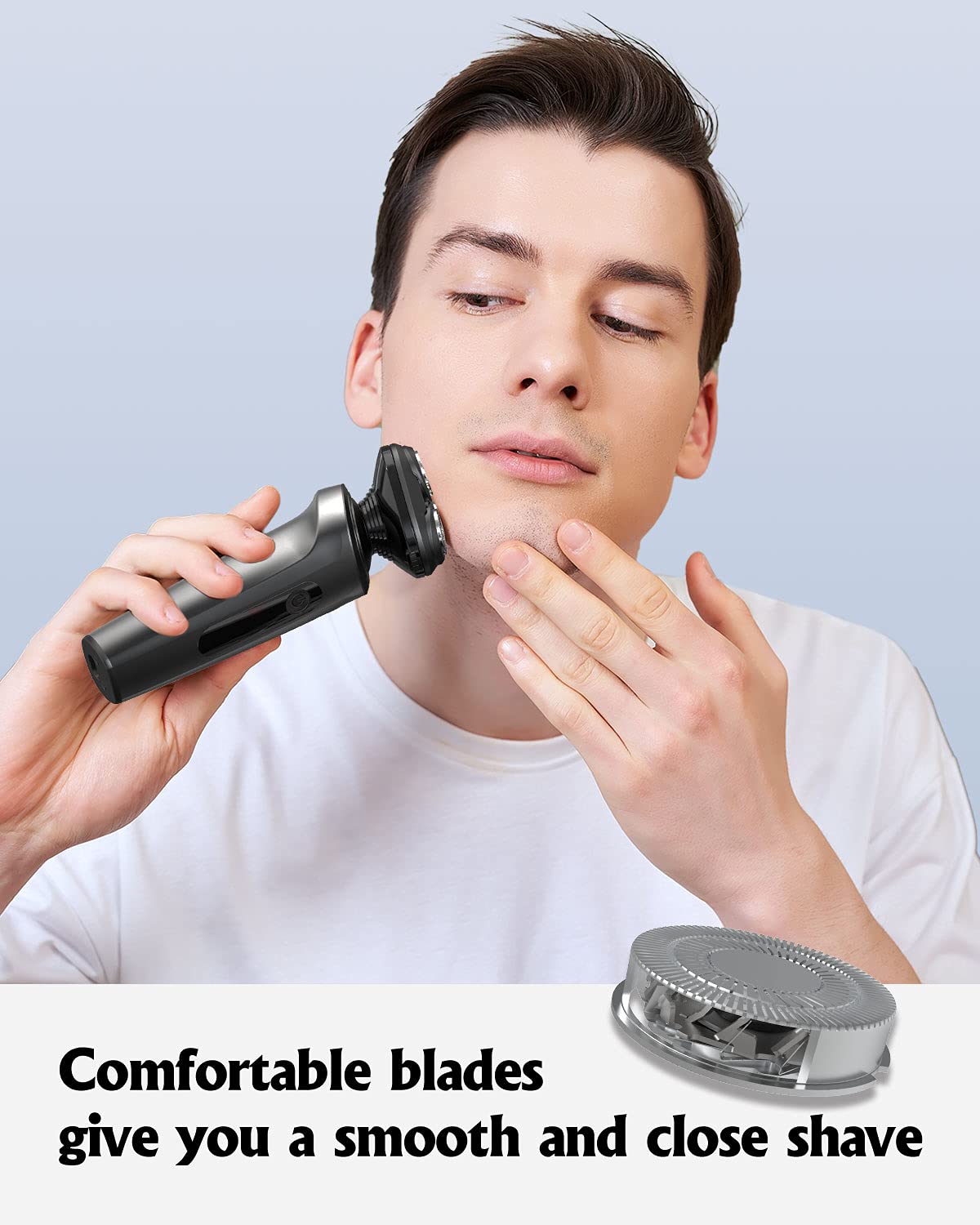 Electric Shavers for Men Rechargeable Rotary Razor Waterproof IPX7 Wet Dry with Beard Trimmer USB Type-C Charging by UICINOY