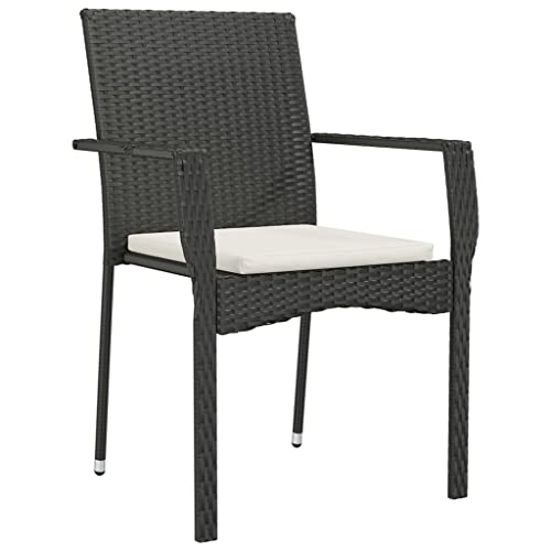 WFAUIBR Dining Set with Cushions 5 Piece Patio ,Lawn Chairs Set ,Outdoor Patio Sets,for Portico, Backyard, Balcony, Garden, Living Room,Black,5 Piece 59.1"