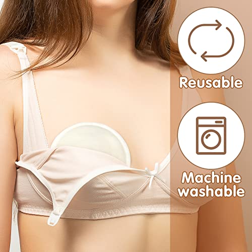 haakaa Reusable Nursing Pads Washable Breast Pads for Leaking Milk Nipple Pads Breast Feeding Essentials with Wash Bag, 8 Pack