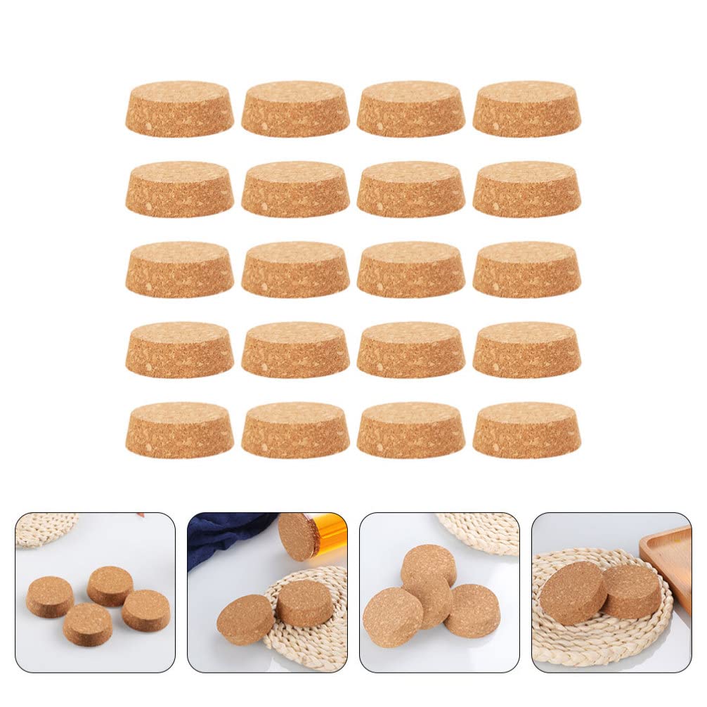 Housoutil 25Pcs Wine Bottle Cork Stoppers Sealing Covers Soft Wood Corks Large Wooden Tapered Cork Plugs Replacement for Wine Beer Bottle Crafts ( 5.3cm*4.7cm*1.7cm)