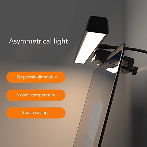 Jopwkuin Monitor Light Bar, Screen Light Bar Eye Protection Touch Control LED 3 Color Modes Space Saving Timing Function for School