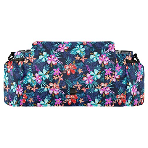 Kigai Tropical Palm Flower Baby Stroller Organizer with Cup Holders, Secure Hooks Accessories Adjustable Strap Stroller Bag for Bottle, Diaper, Phone, Toys, Baby Items