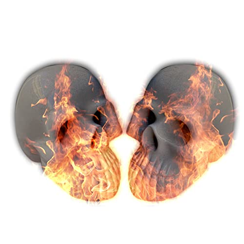 JTRF Ceramic Fireproof Skull Fire Pit,Halloween Firepit Skull Fire Logs for BBQ,Bonfire,Campfire | Fireplace Skulls Fireproof Ceramic Skulls for Fire Pit | for Gas, Propane,Wood Fires(Pack of 2)