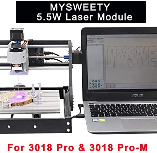 MYSWEETY 445nm 5.5W / 5500w Module Kit, Engraving Module Kit for CNC Router Machine DIY Engraver 1610-Pro/1810-Pro/3018/3018-Pro/3018 Pro-M/3018 Max