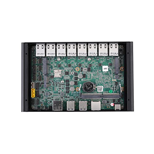 InuoMicro Industrial Pc Box G4305L8-S2 Intel 8Th Gen Celeron 4305U, 2.2 Ghz Barebone, AES-Ni,Fanless Business Mini Computer,8 X 2.5G LAN Mini Pc
