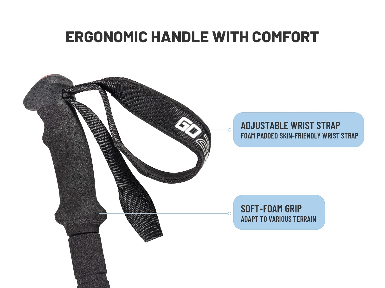 G2 Trekking Hiking Poles Telescopic/aluminum alloy/EVA foam Grip/Foam Padded Wrist Strap/Auto-Adjustable Strap/Quick Flip Lock (Pack of 2 Poles)