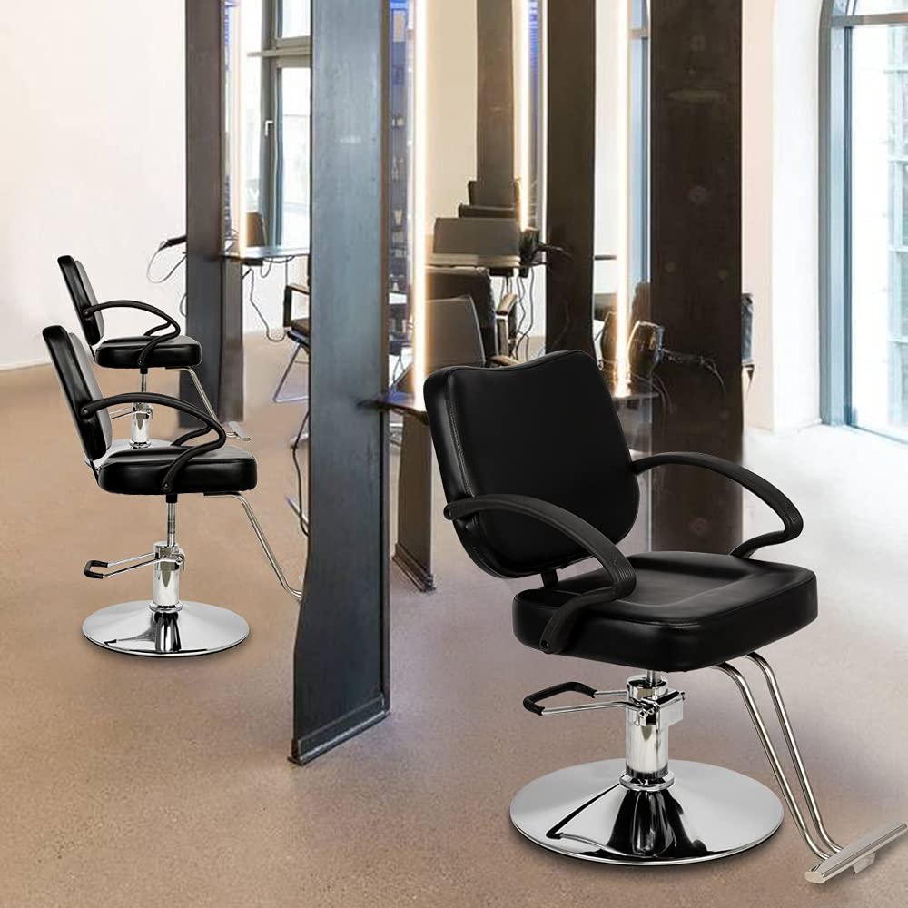 LLAMN Hair Salon Barber Lady Barber Chair Hairdressing Chair Black
