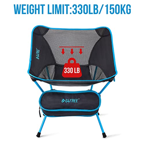 G4Free 2Pcs Folding Camping Chairs Portable Camping Table Aluminum Folding Table