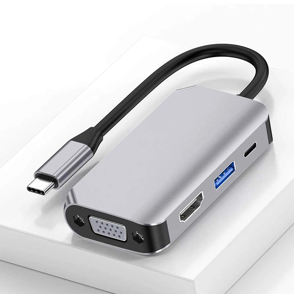 n/a USB Hub,Type-C Docking Station Type C to HDMI-Compatible 4K to VGA USB Splitter Hub