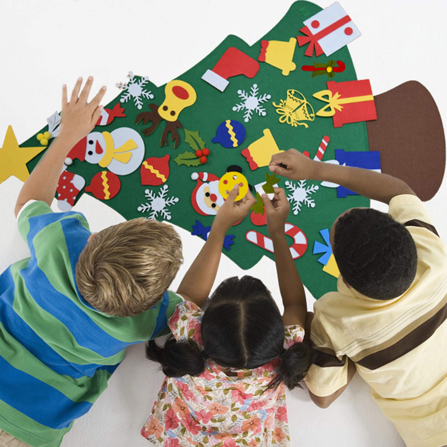Fayoo DIY Felt Christmas Tree with 30pcs Ornaments, Xmas Gifts for Kids New Year Handmade Christmas Door Wall Hanging Decorations