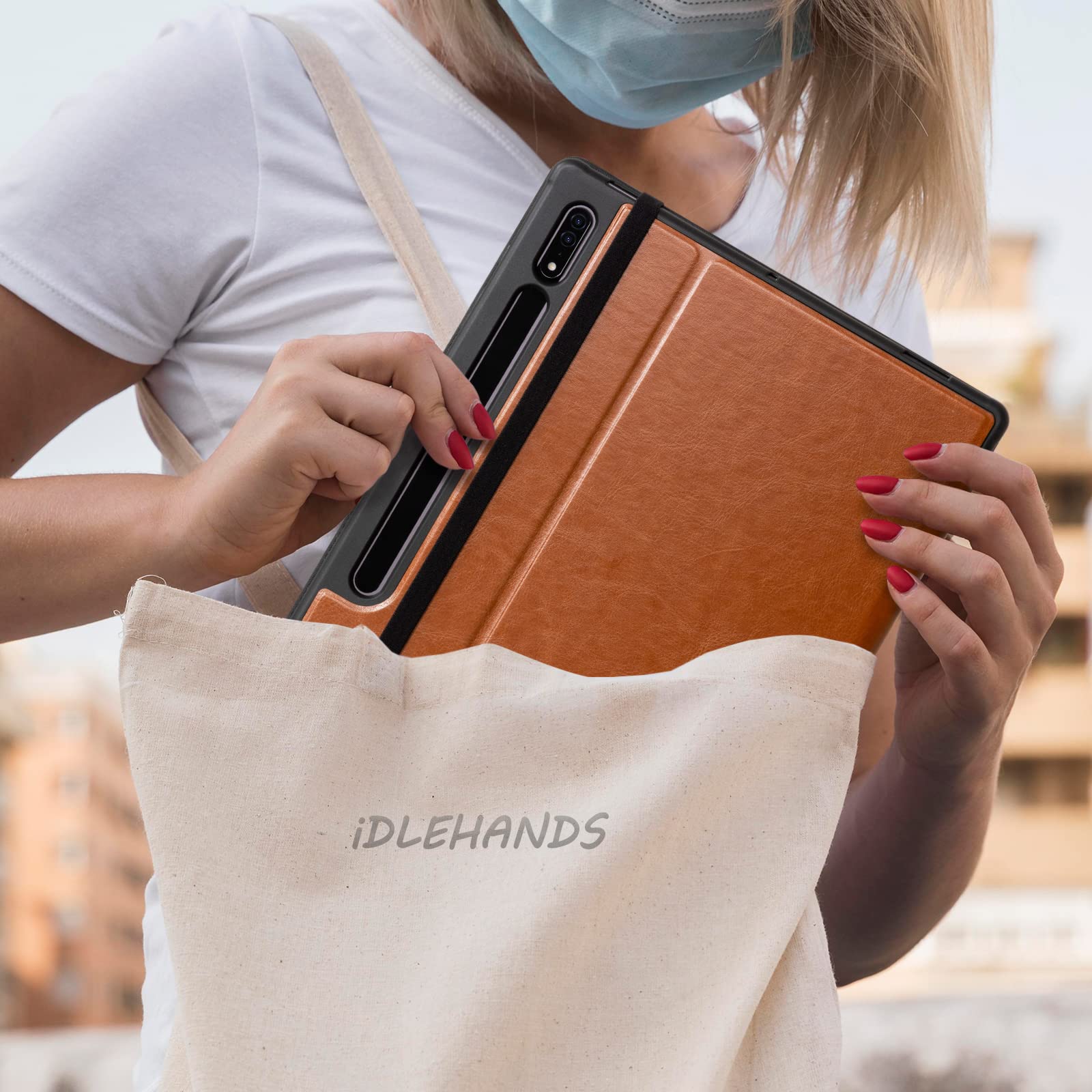 iDLEHANDS Case for Samsung Galaxy Tab S8 Ultra Case 2022 with S Pen Holder, Multi-Viewing Angles, All New PU Leather Smart Cover with Auto Sleep Wake for Galaxy Tab S8 Ultra Tablet