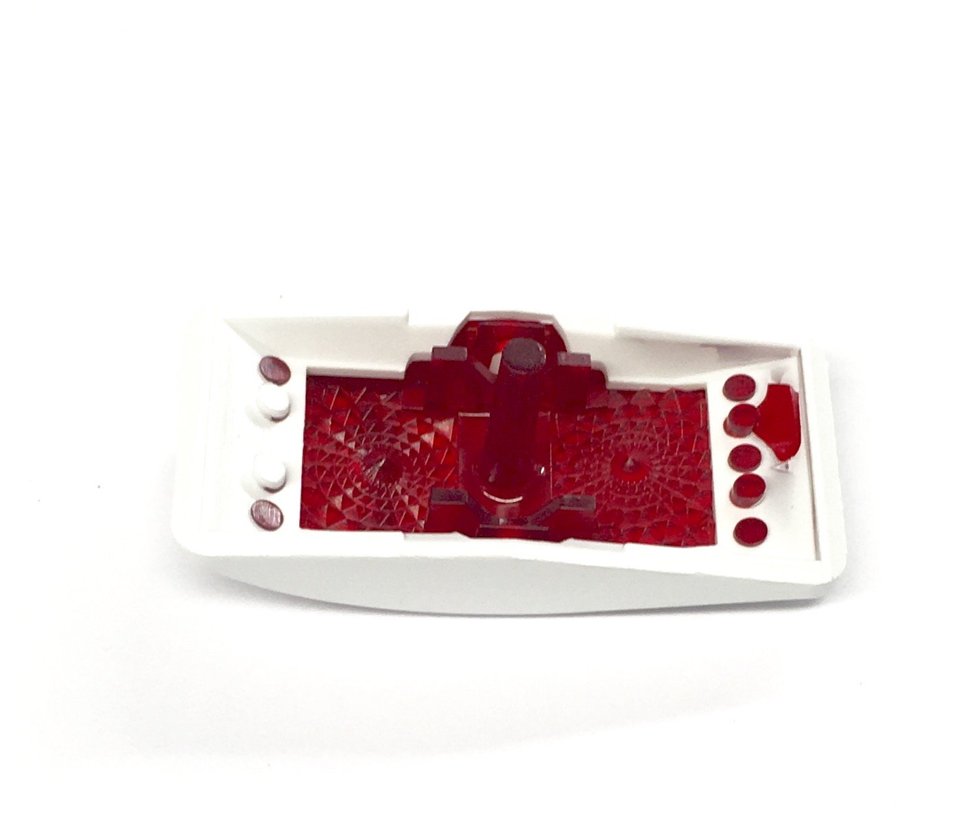 Euro Rocker Switch Cover with Text, White with Red Lens. Contura III, Fits Carling, Cole Hersee, Blue seas (Radio)