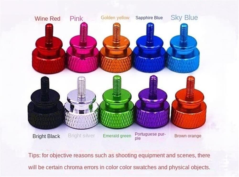 M3x7mm Color Aluminum Alloy Desktop Computer Main Box Side Panel Cover Knurled Thumb Screw Fixing Locking Screw (Color : Emerald)