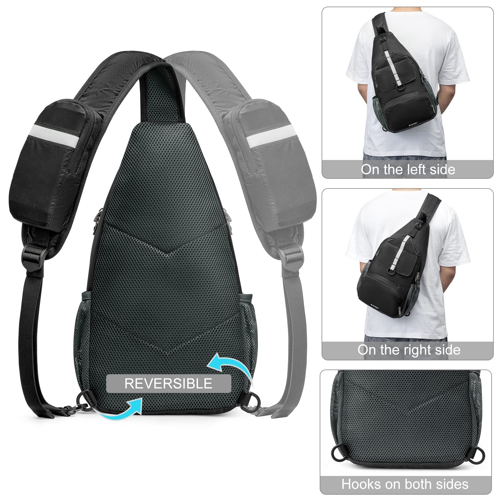 G4Free Lightweight Packable Backpack Hiking Daypacks + Sling Bags Foldable Hiking Crossbody Sling Backpack