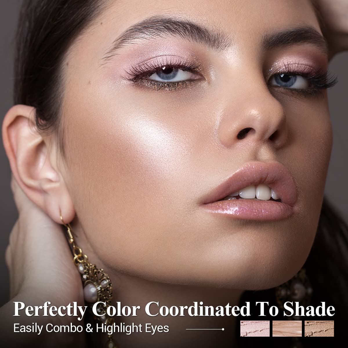 LUXAZA 3PCS Cream Eyeshadow Stick,Matte And Neutral Shimmer Eye shadow Pencil Crayon Brightener Makeup with Crease-proof Formula,Waterproof & Long Lasting Eye Shadow And Eyeliner Pen Sets,Peach Set