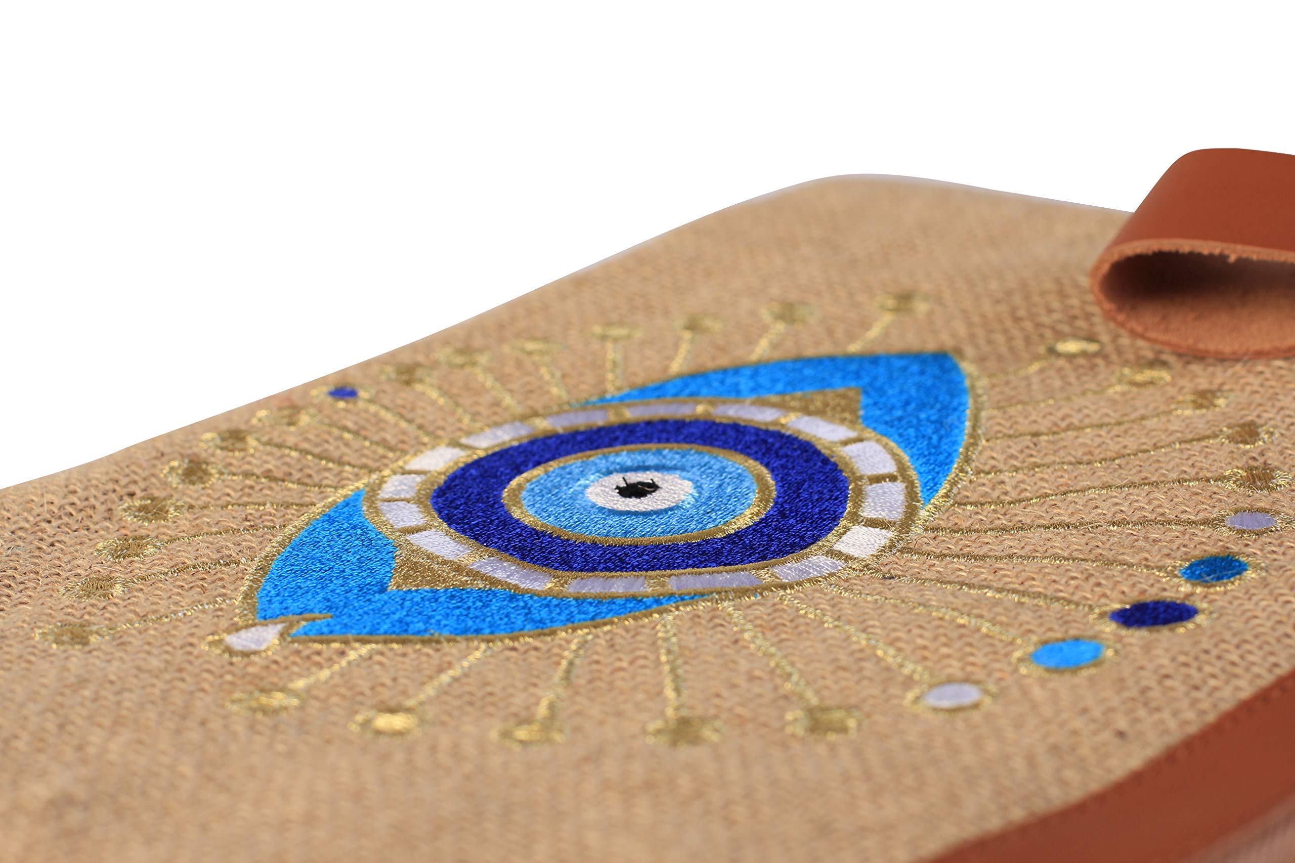 Evil Eye Embroidered Women Jute Clutch Bag Sun Beach Summer Style