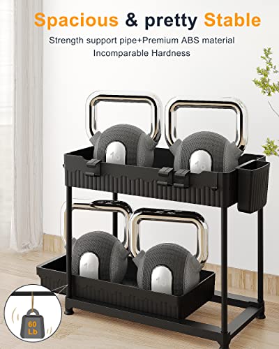 MHHA Under Sink Organizer, 2 Tier Sliding Bathroom Cabinet Organizer and Storage,Multi-purpose Under Kitchen Sink Oragnizers and Storage,1 Pack (Black)