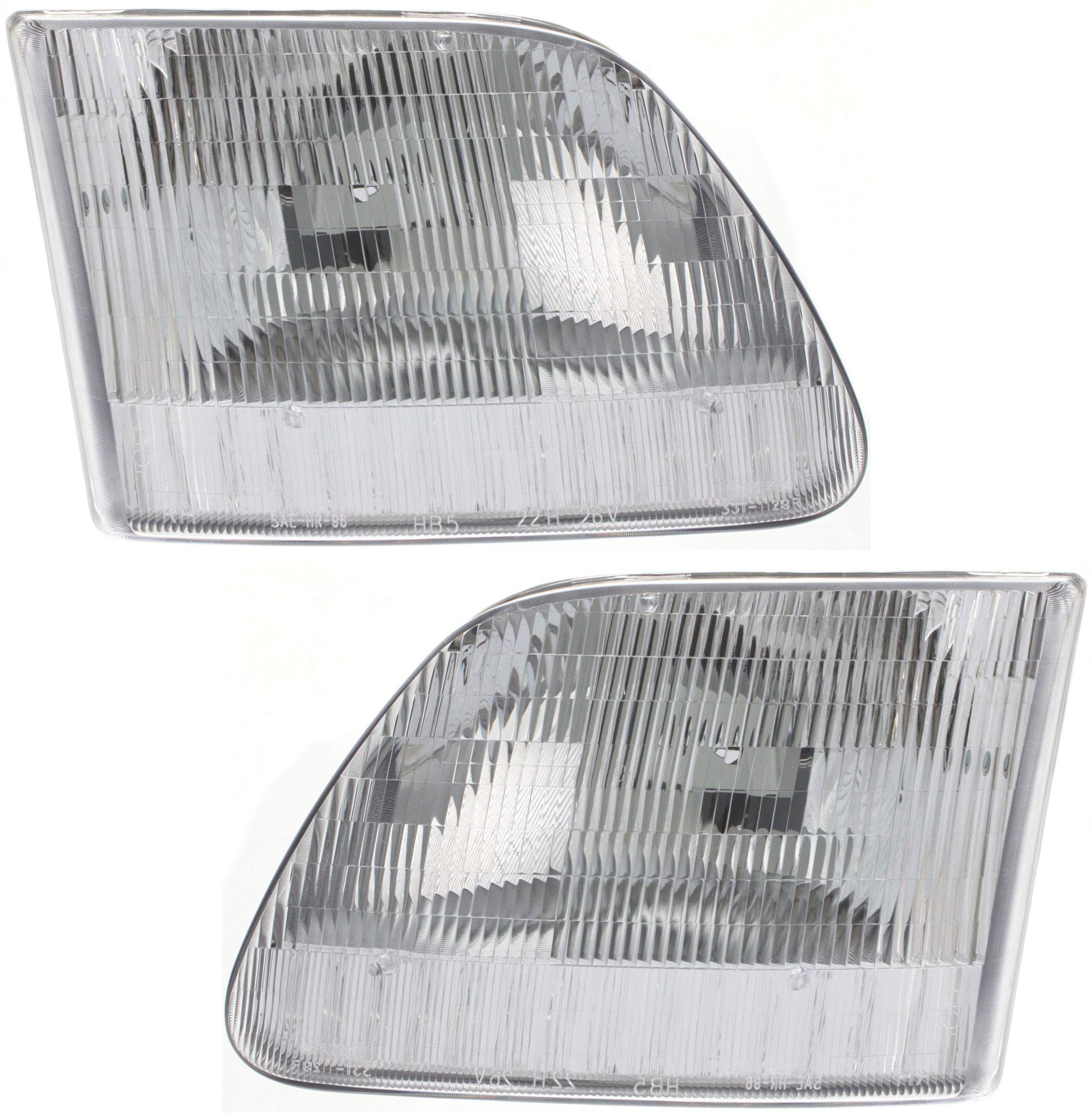 Evan Fischer Driver and Passenger Side Headlight Set of 2 Compatible with 1997-2003 Ford F-150, 1997-1999 F-250, 1997-2002 Expedition & 2004 F-150 Heritage - FO2503139, FO2502139