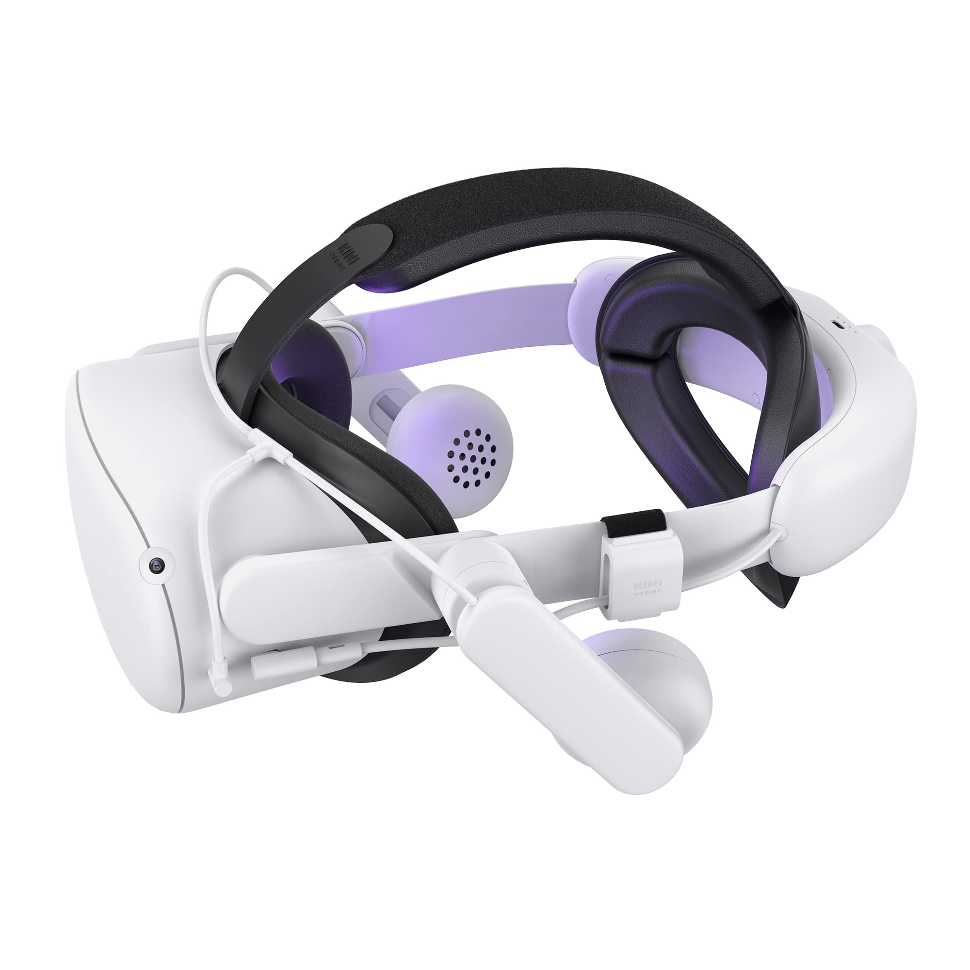KIWI design VR Accessories Bundle and AIO Comfort Battery Audio Head Strap Compaitble with Quest 2