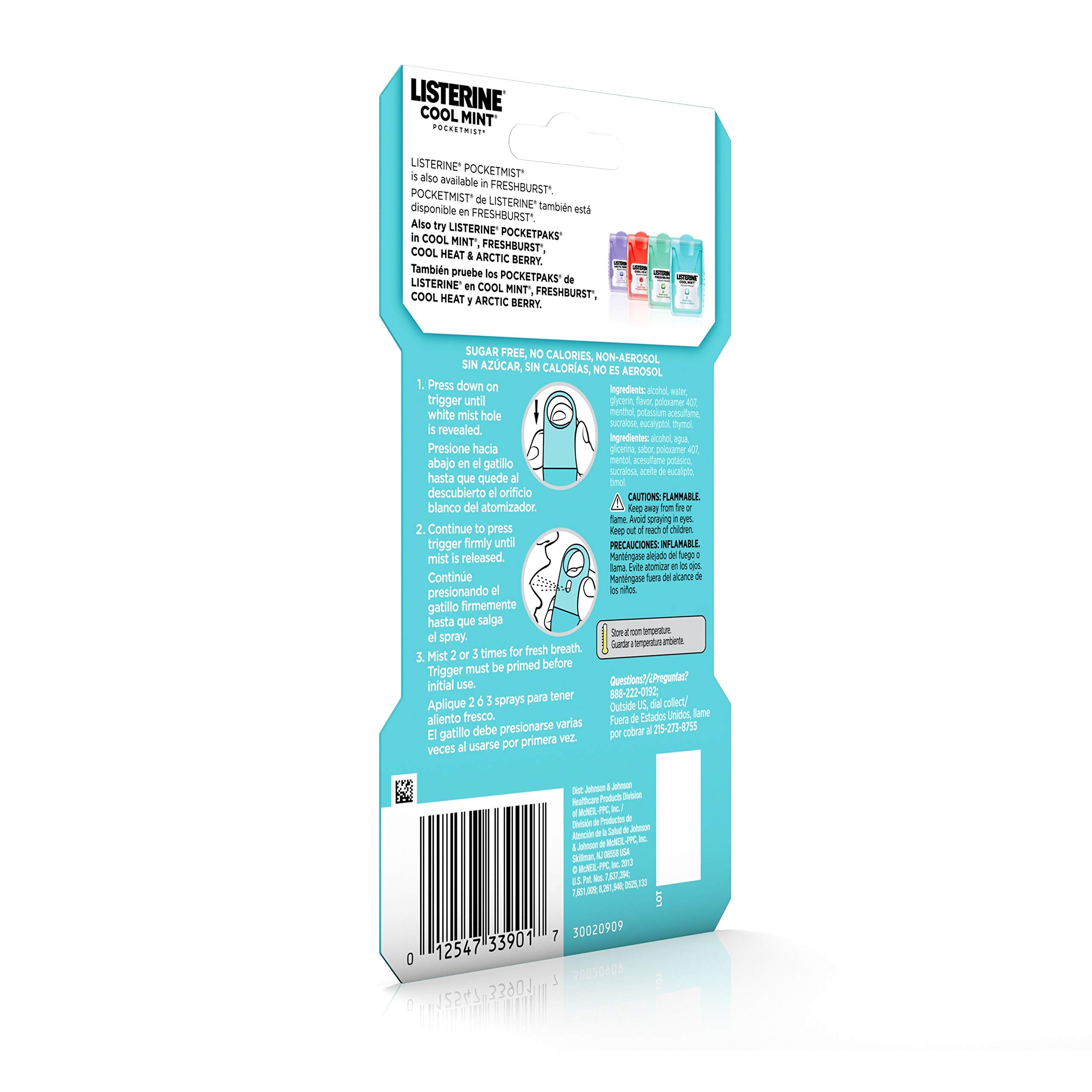 Listerine Pocket Mist Cool Mint 7.7 ml (Pack of 2)