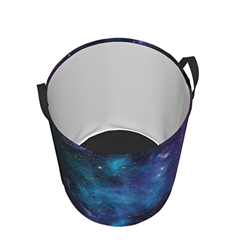 Laundry Basket,Galaxy Stars In Space Celestial Astronomic Planets In The Universe Milky Way,Large Canvas Fabric Lightweight Storage Basket/Toy Organizer/Dirty Clothes Collapsible Waterproof For College Dorms-Large