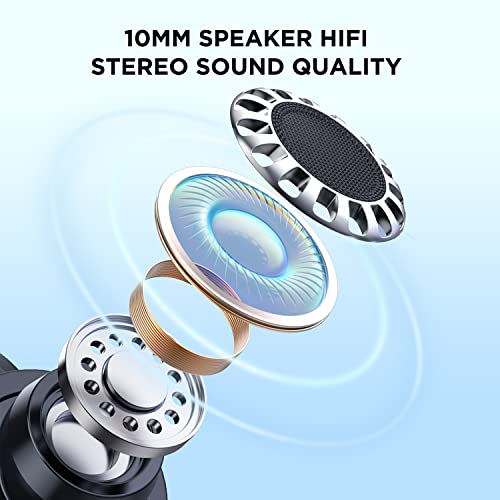 HTC True Wireless Earbuds 1 Bluetooth 5.1 Stereo Earphones, in Ear Headphone with Transparent Charging Case, 32-Hour Playtime/Built-in Microphone/Touch Control for Calling -Crystal Black