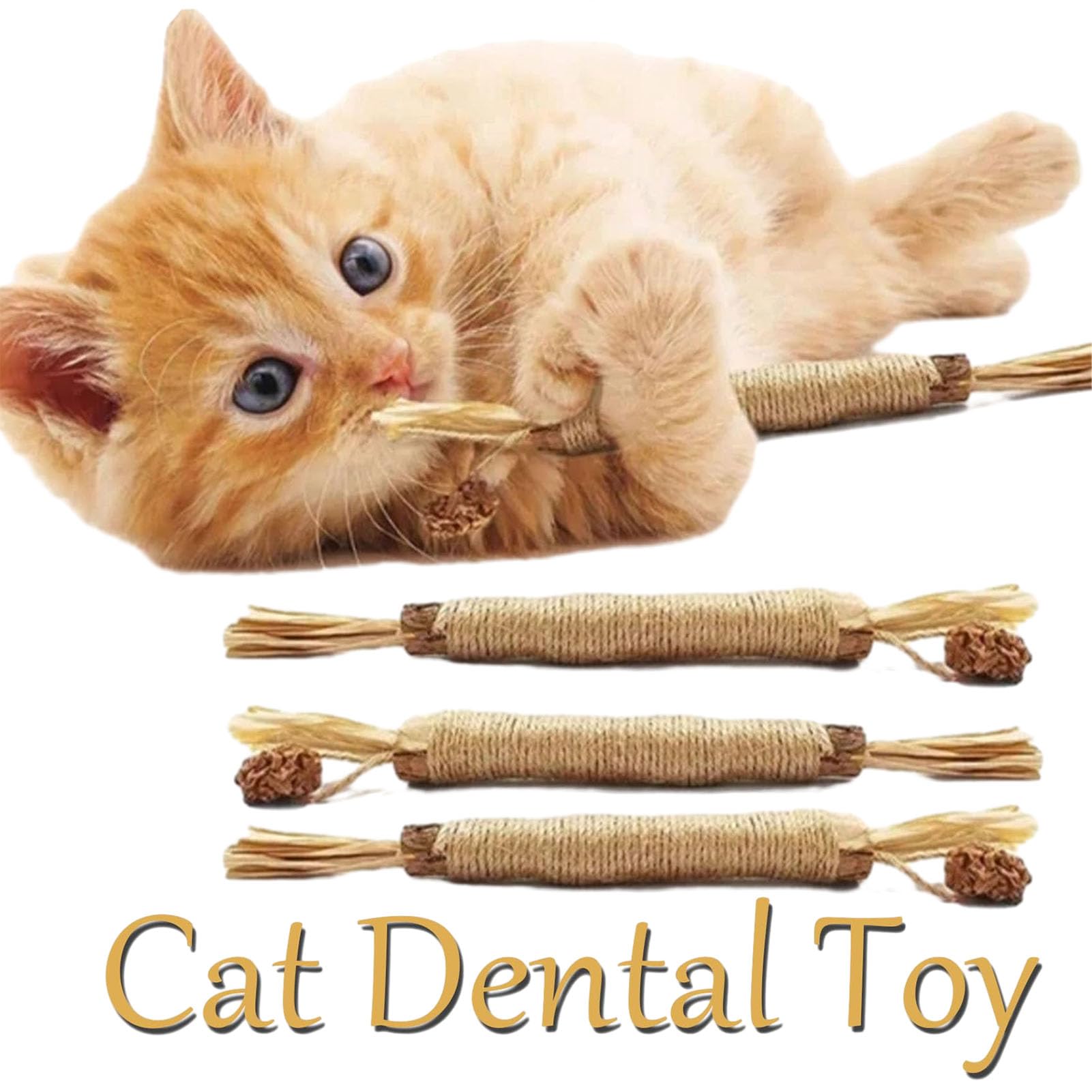 Pawlovers Kitty Dental Chew Stick, 3/6PCS Paw Lovers Dental Chew Stick, Cat Dental Sticks, Pawlovers Dental Chew Stick Cats (S, 3Pcs)