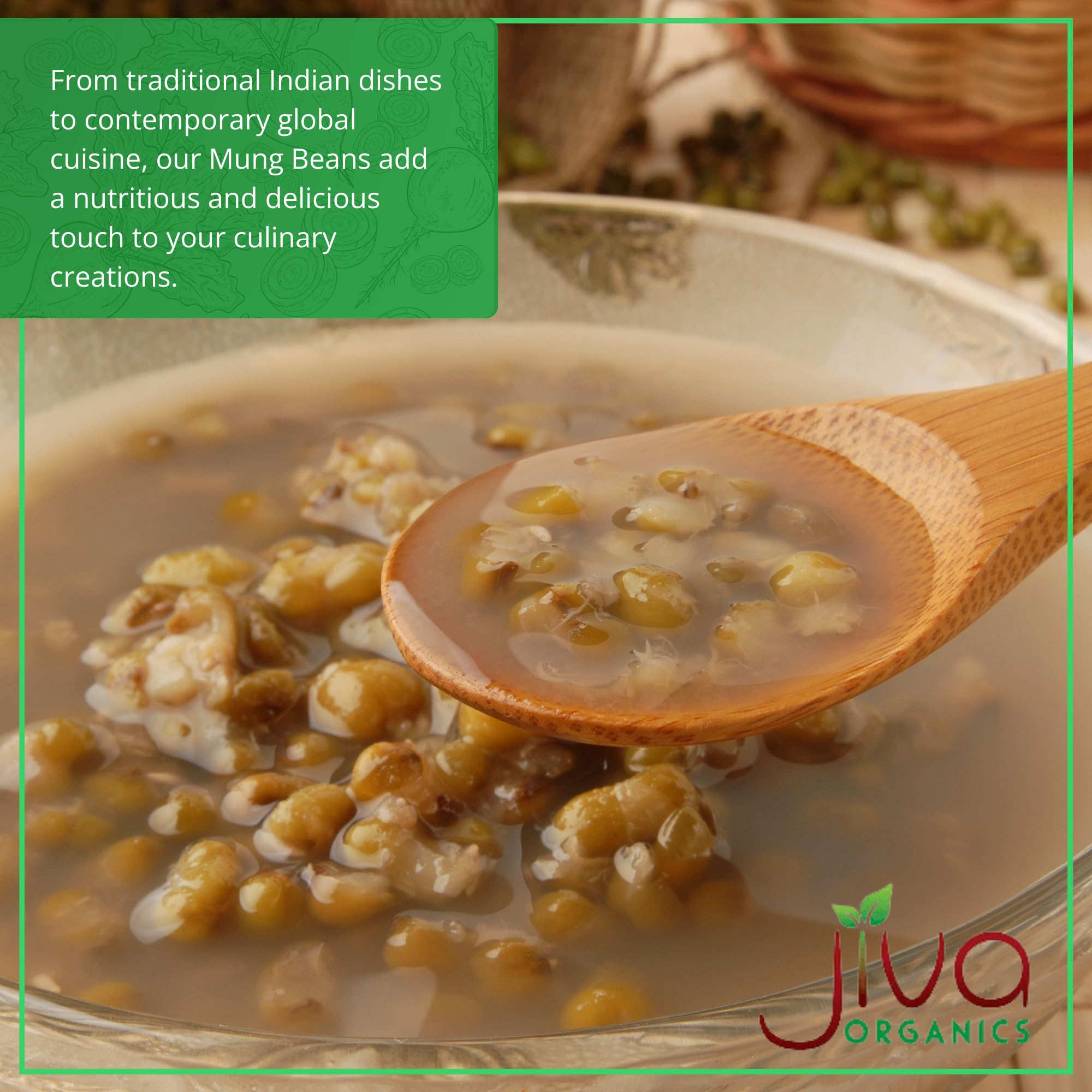 Jiva Organic Mung Bean - Mung Moong Beens Whole for Sprouting and Cooking - 2 lb Bean Bag – Indian Spices