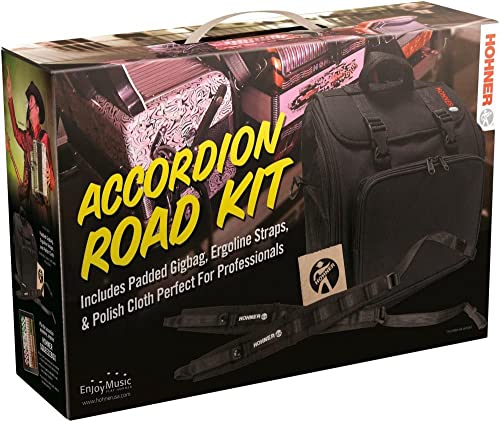 Hohner Panther Diatonic Accordion - Keys G/C/F Bundle with Hohner Accordion Road Kit and Austin Bazaar Polishing Cloth