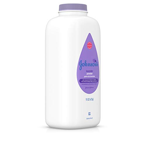 Johnson's Lavender Baby Powder with Naturally Derived Cornstarch, Hypoallergenic and Paraben Free, 15 oz (Pack of 3)