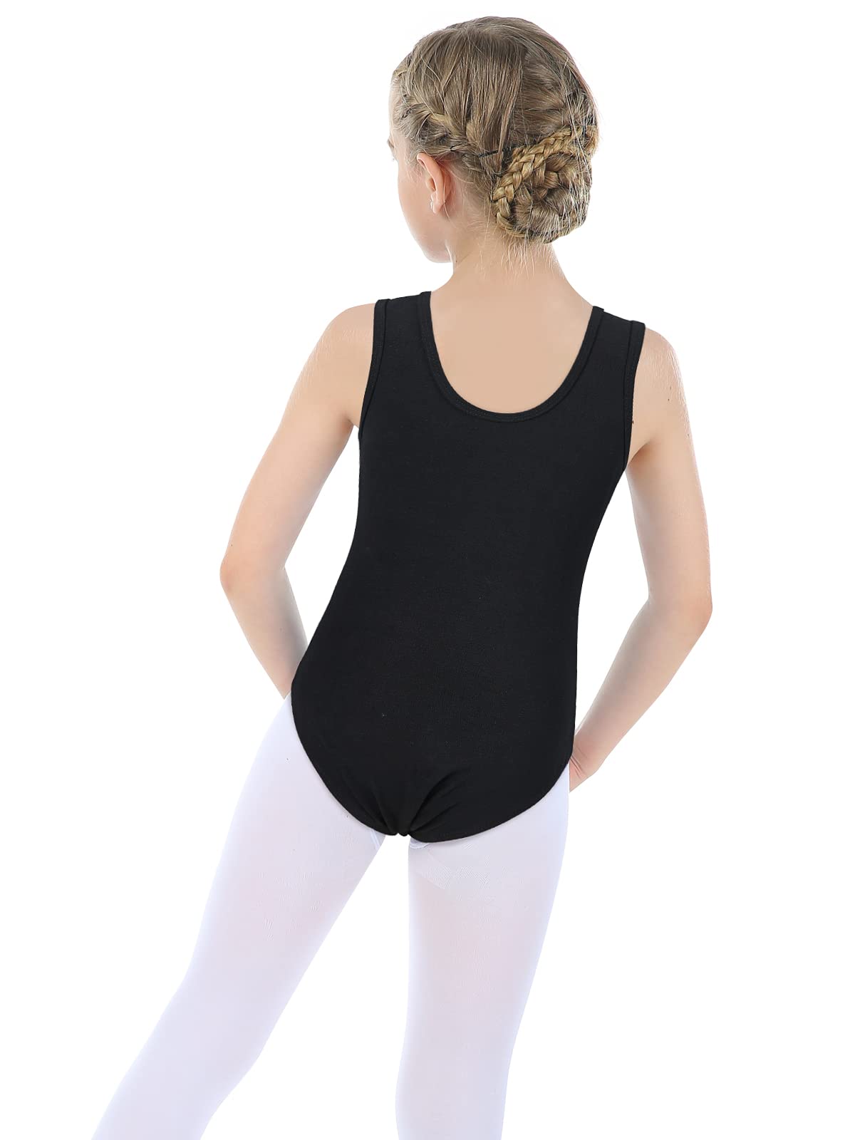 HohTot Leotards for Girls Gymnastics Wear Practice Tumbling Outfit Black Leotard for Competition Size 10 11