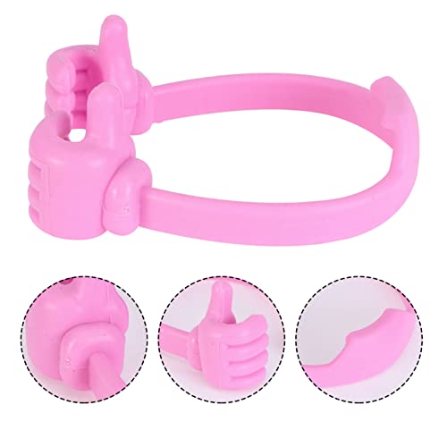 Mipcase Thumbs up Cell Phone Holder Lazy Mobile Phones Stand with Hand Holder Multi-Angle Desktop Tablet Cellphone Thumb Holder for Tablet Smarts Cellphone Travel Pink