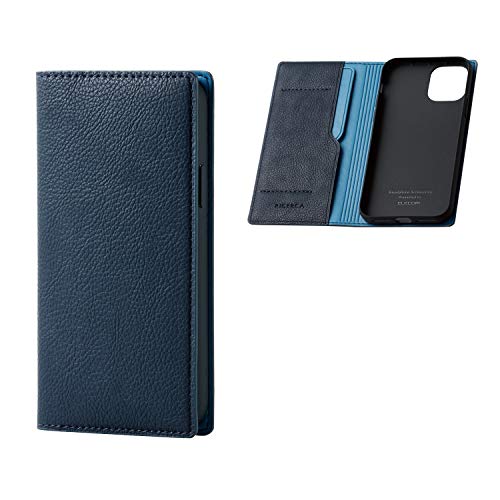 ELECOM-Japan Brand- Premium PU Leather Case Soft & Smooth Texture Flap Type/Compatible with iPhone 11 Pro/Royal Navy/PM-A19BPLFYILNV