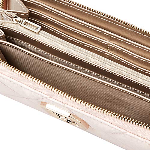 GUESS womens Dilla Large Zip Around Wallet, Blush, One Size US