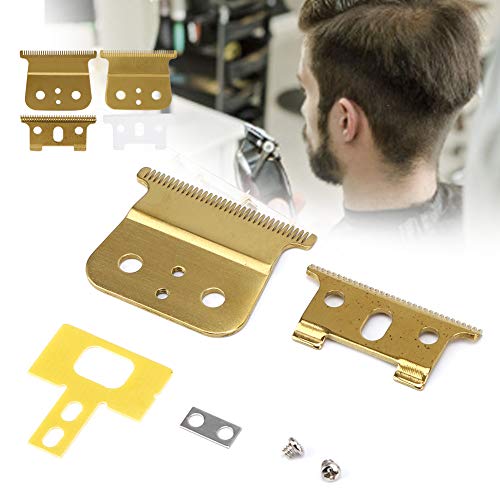 Hair Clipper Blade, 2pcs Steel Replacement Electric Hair Clipper Blade Hair Trimmer Metal Replacement Cutter Head Tool(Gold)