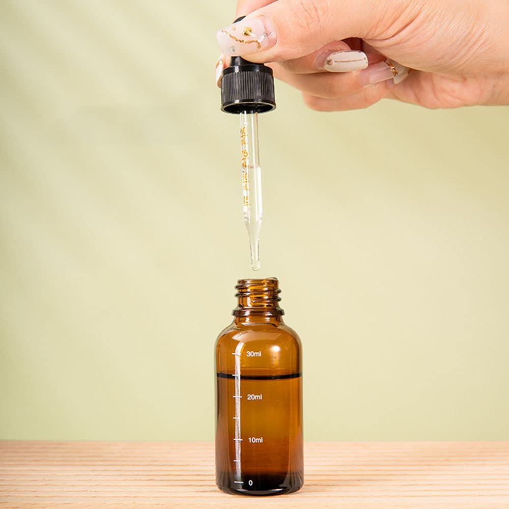 HUAJ 1 pc Dropper Bottles with Scale,Empty Essential Oil Dropper Bottle Refillable Bottles for Essential Oil Aromatherapy Blends(5ml)