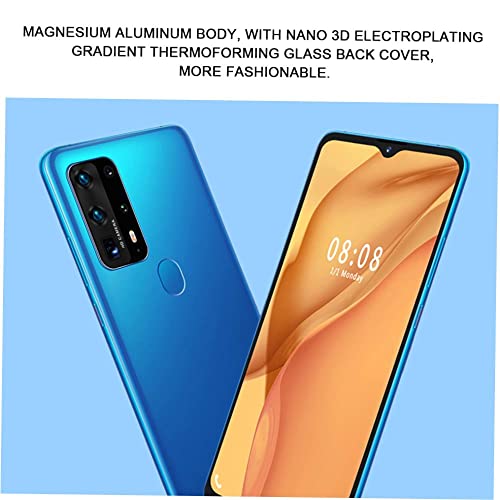 jiabaoyu Global Compatible Dual SIM Smartphone with Facial Recognition - Blue Large Screen Unlocked Smartphone with High Capacity Memory Fast Charging Technology and Face Unlock