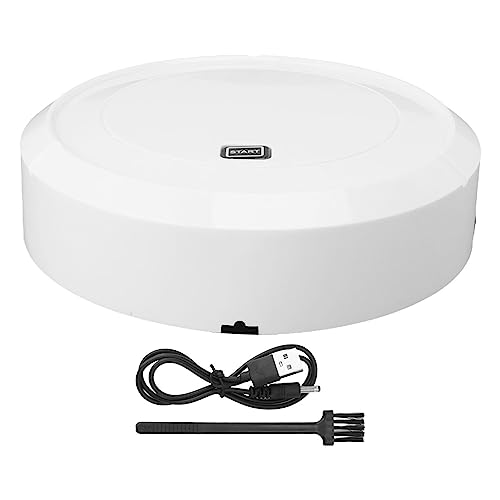 Pwshymi Robotic Vacuum Cleaner, Strong Suction Automatic Self Charging Intelligent Sweeping Robot White Single Suction for Home