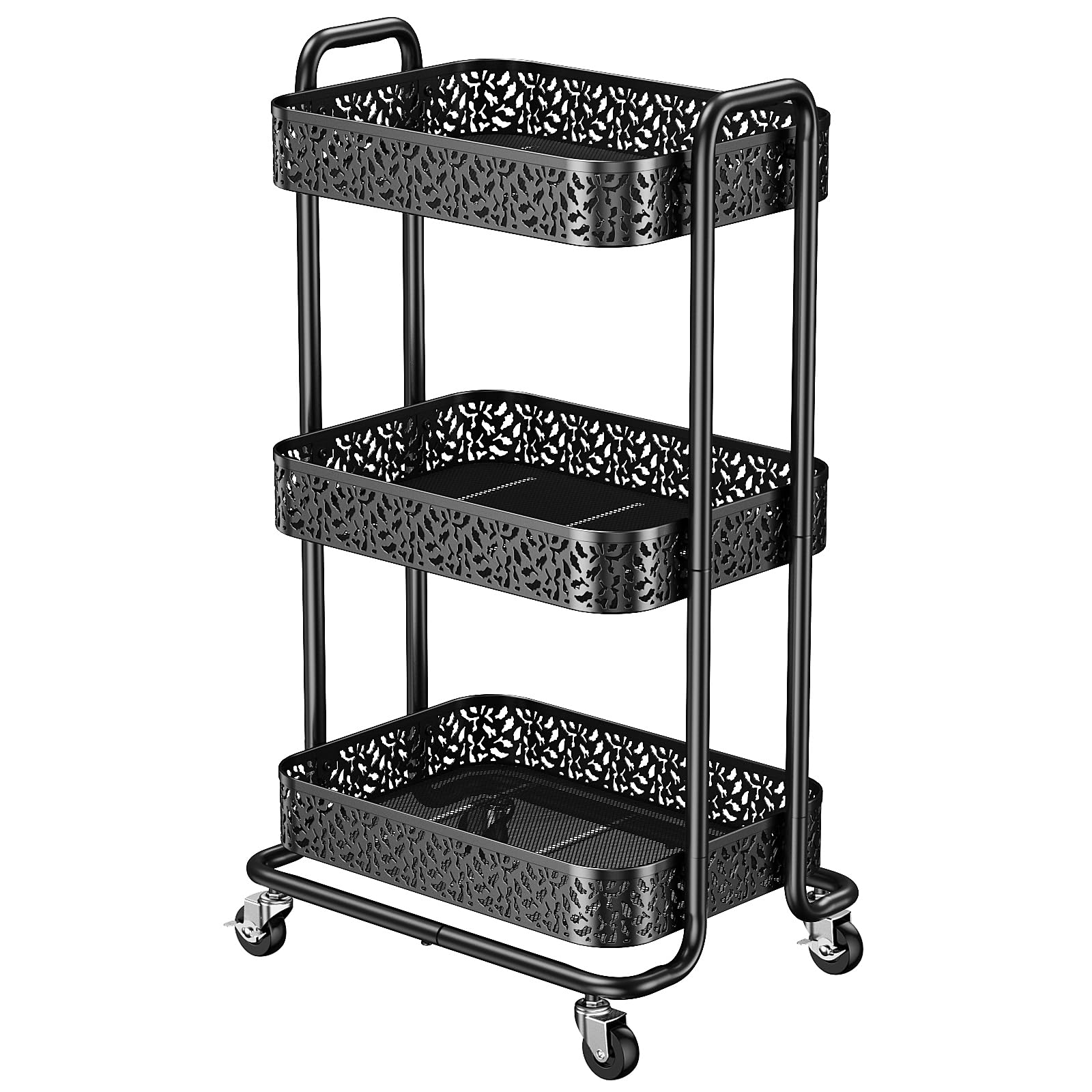 Elerator Heavy-Duty Metal Rolling Carts, Easy Assembly for Living Room, Bathroom, Bedroom, Kitchen
