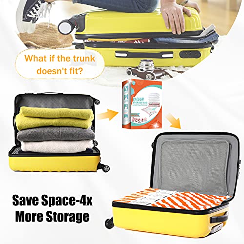 Vacuum Storage Bags Medium Space saver Bags 6 Pack (27.5β X 19.6β) With Handpump Space Saver Compression Seal Bags for Clothes, Quilts, Pillows, Double Zip Seal & Leak Valve