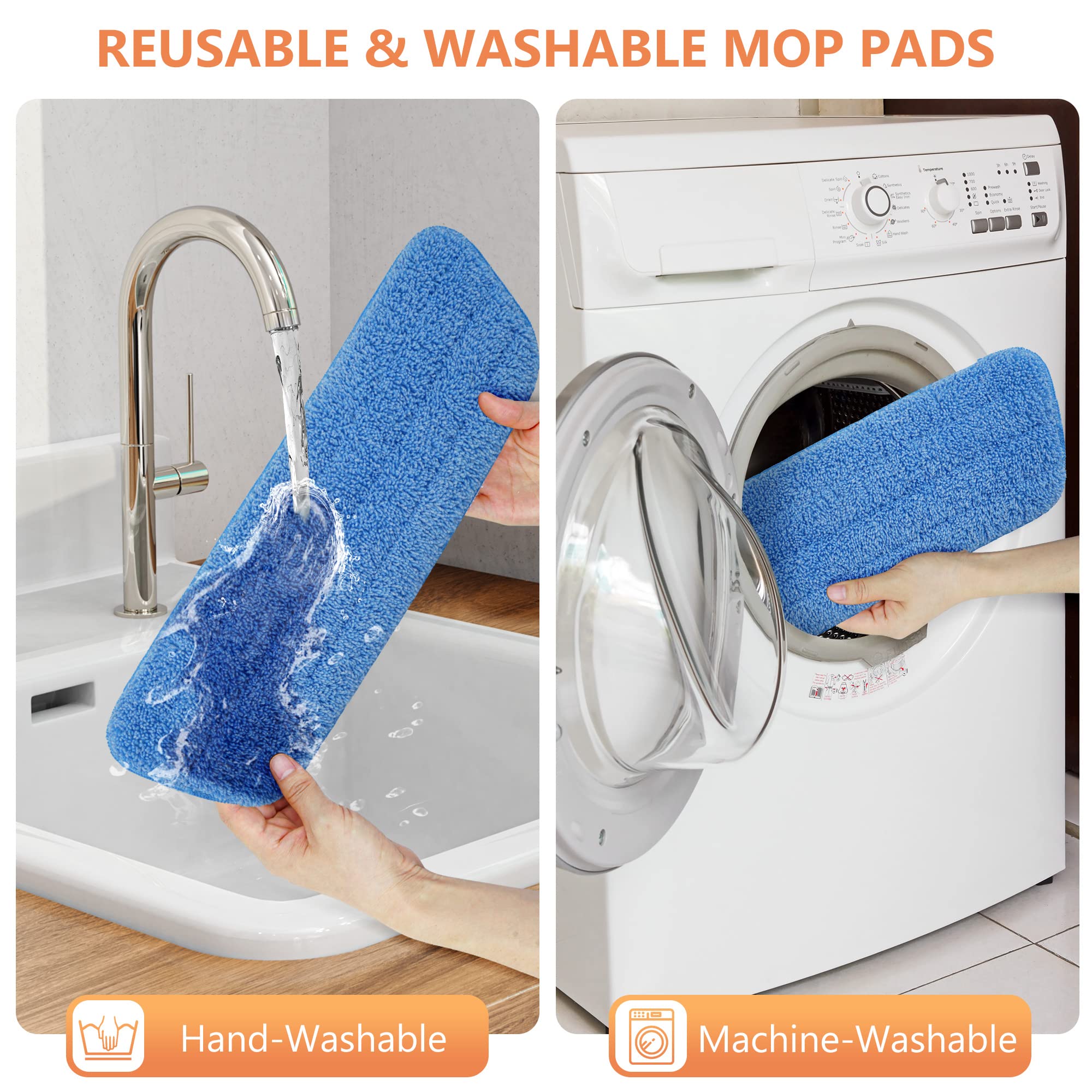 Microfiber Spray Mop Pads, Compatible with Swiffer PowerMop (5 Pack), Reusable Washable Floor Mop Pads Replacement 15.7 x 5.1 inch Dry Wet Mop Pads Refills for Home Kitchen Commercial Floor Cleaning