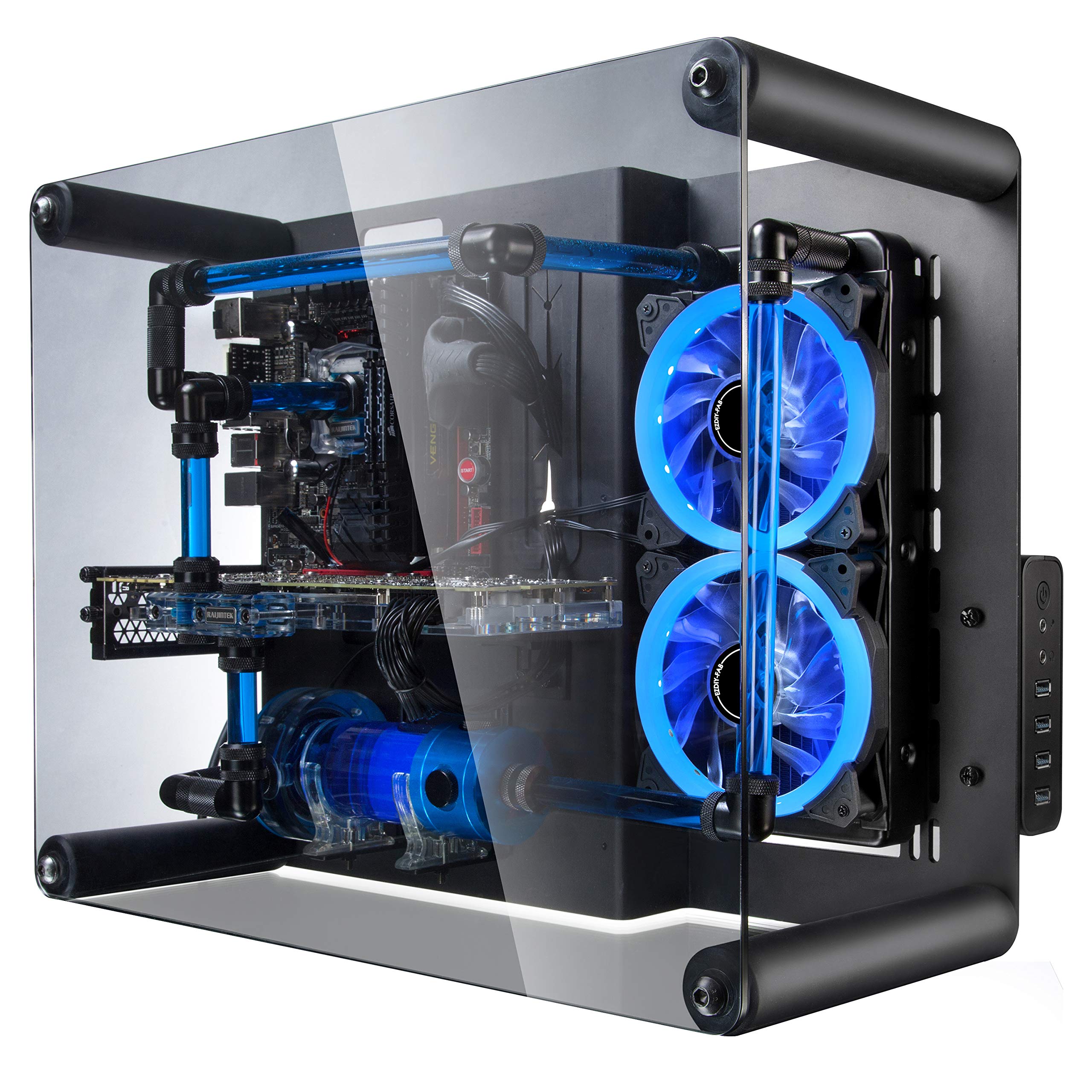 EZDIY-FAB 120mm PWM Blue LED Ring Fan,Blue LED PWM Case Fan for PC Case,CPU Cooler and Radiators,4-Pin 3 Pack